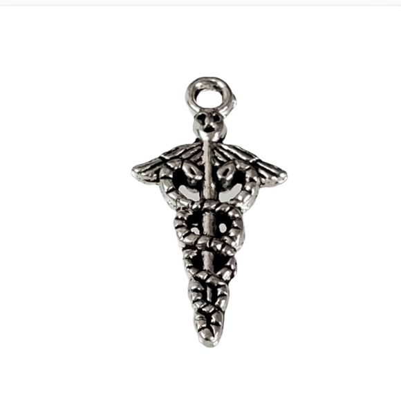 Jewelry | Set Of 15 Caduceus Silver Tone Charms | Poshmark